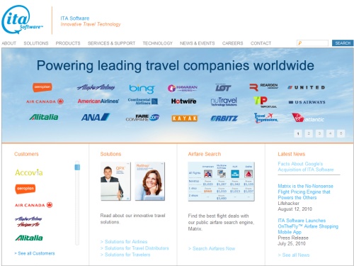 ITA Software官网改版 加入更多消费者元素 - 环球旅讯(TravelDaily)